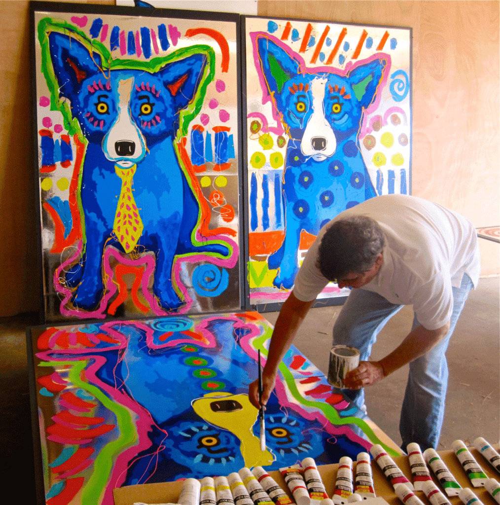 Shiny Happy Blue Dog - George Rodrigue Studios
